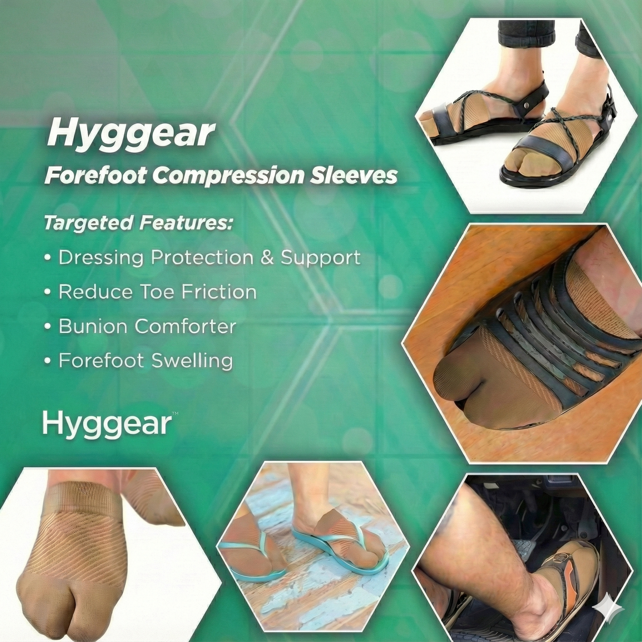 Hyggear Bunion Compression Sleeves Forefoot Comforter and Split Toe Al ...